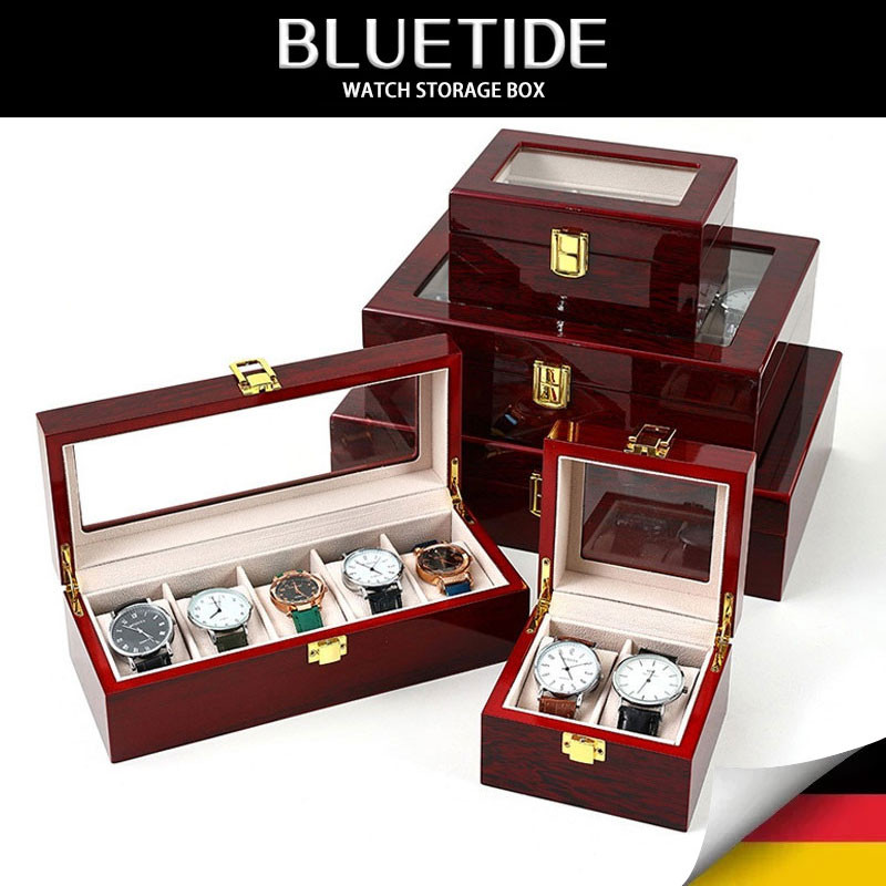 Gold Nanmu Wood Grain Watch Box Piano Lacquer Watch Display Box ...