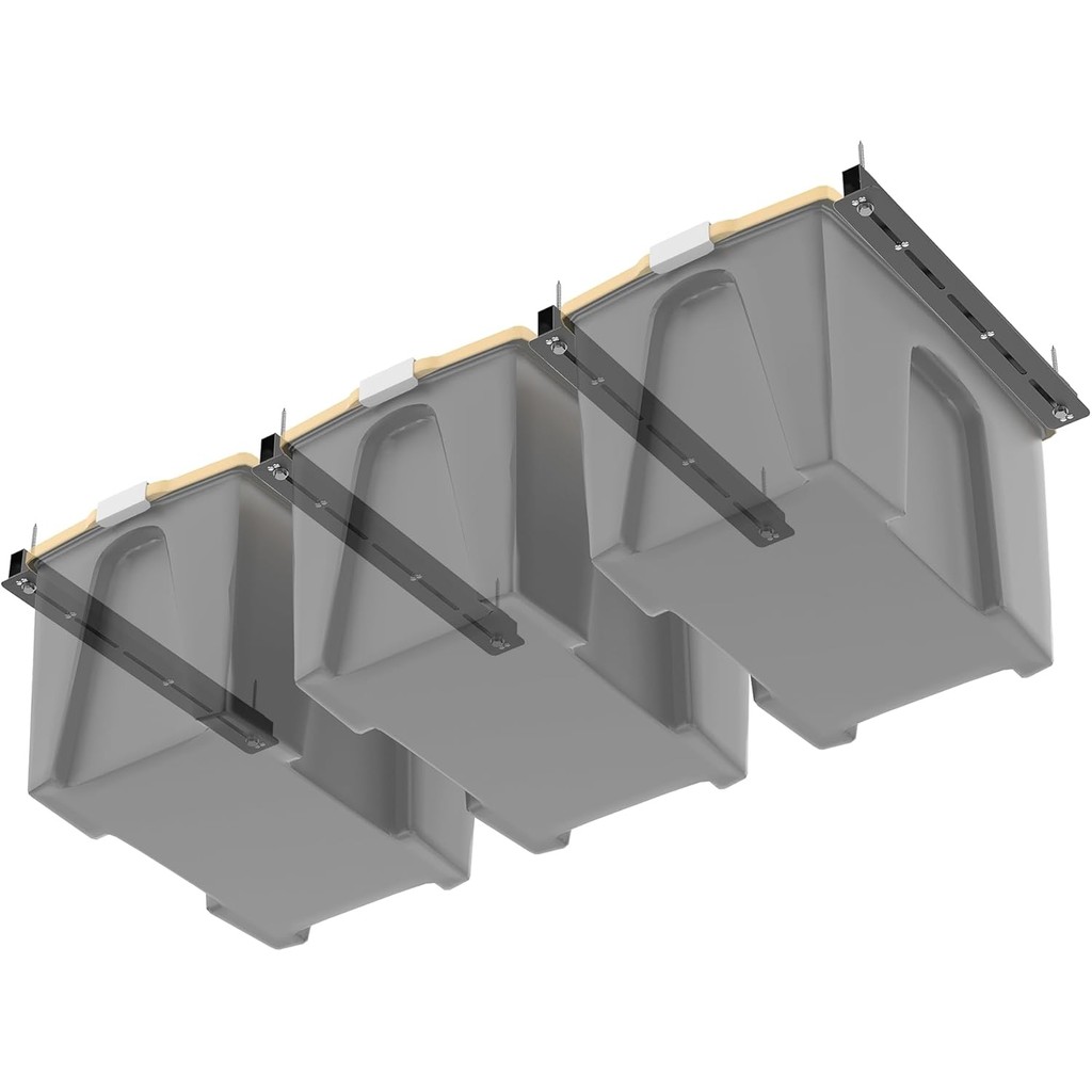 Ceiling Tote Storage Rails, Heavy Duty Garage Ceiling Bin Storage Rack ...