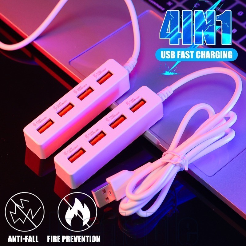 4 IN 1 Mini USB Converter - 4Ports USB 2.0 HUB Power Adapter Extension ...