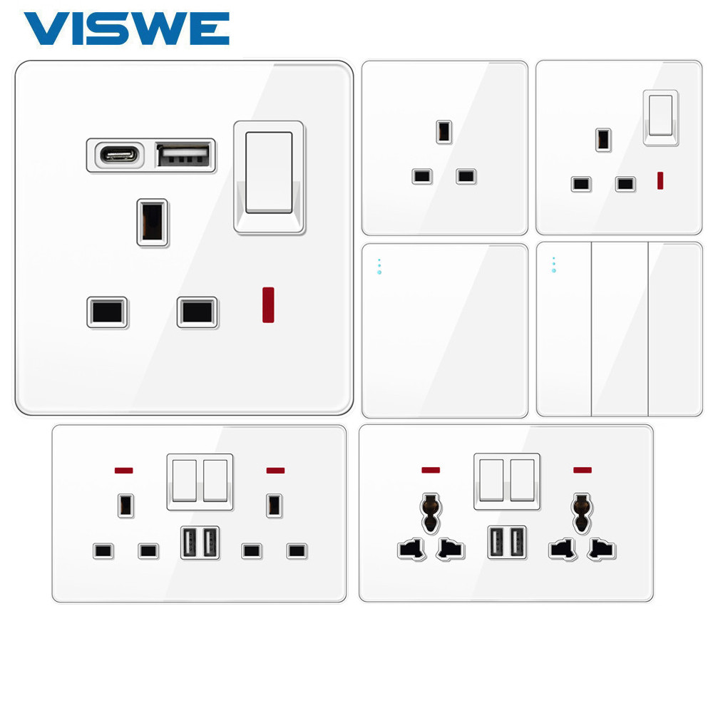 VISWE USB Socket Universal Socket Double Socket Wall Socket Power ...