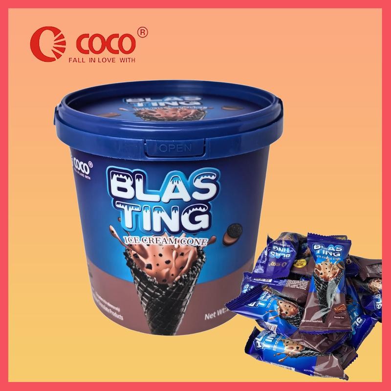 COCO Blasting Ice Cream Cone 158g Bucket |Chocolate Flavor| | Shopee ...