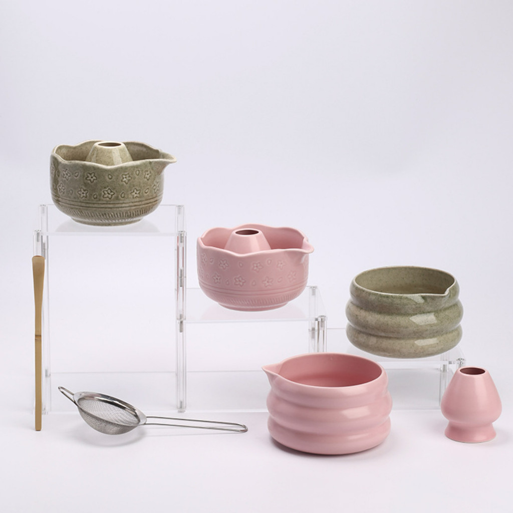 Ceramic Matcha Bowl Matcha Set Tea Shaker Stand Matcha Brush Tea Spoon ...