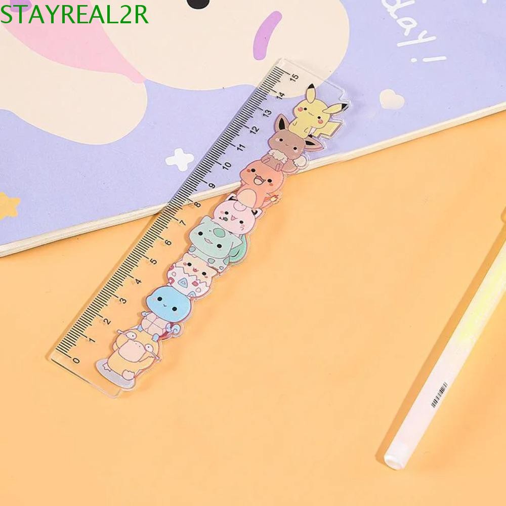 STAYREAL2R Straight Rulers, Pikachu 15CM Crayon Shin Chan Ruler ...