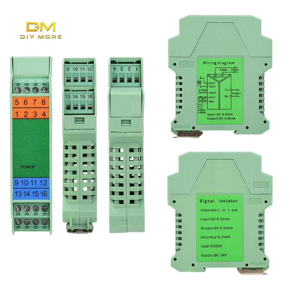 DIYMORE DC 24V 4-20mA to 4-20mA Signal Isolator 1 In 1 Out/1 In 2 Out/2 In 2 Out Isolator ...