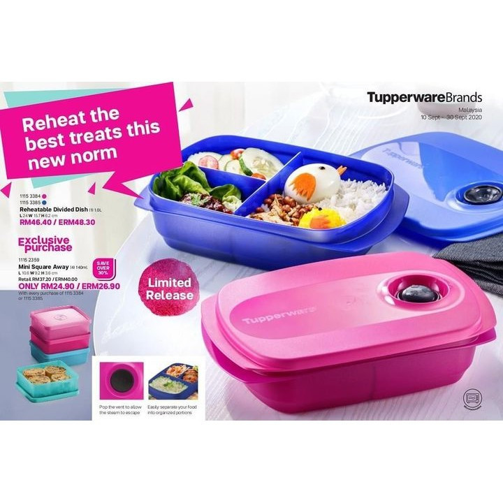 Tupperware Reheatable Lunch Box 1/1.7/2.3 Liter | Shopee Malaysia