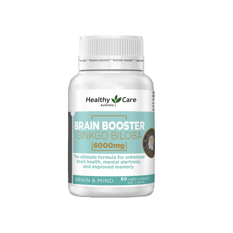 Healthy Care Brain Booster Ginkgo Giloba 6000mg 60 Hard Capsules ...