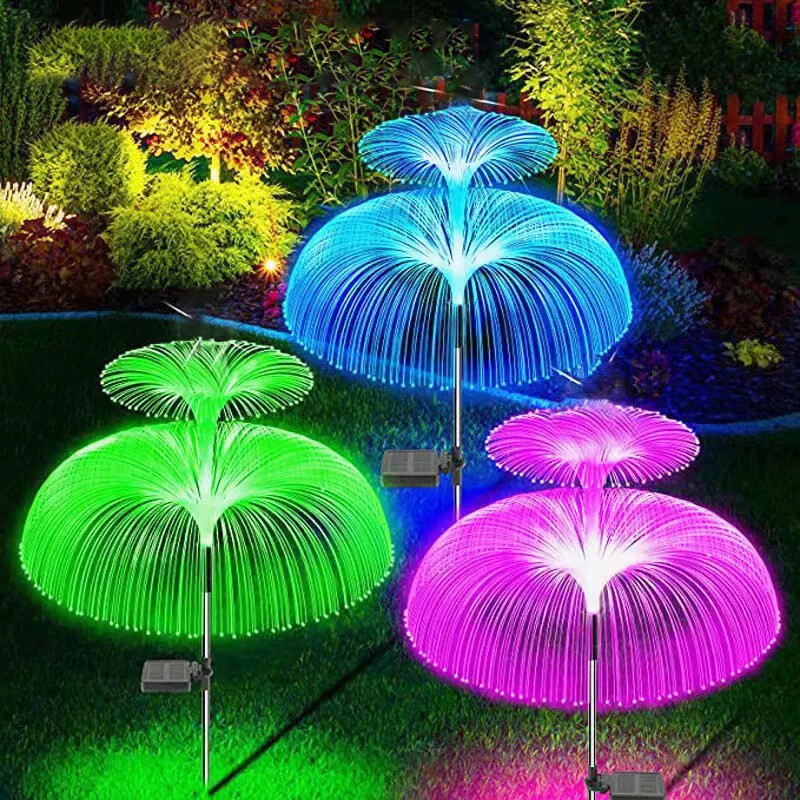 Lampu Taman Suria Luaran Kalis Air Gentian Optik Obor-obor Lampu Rumput ...
