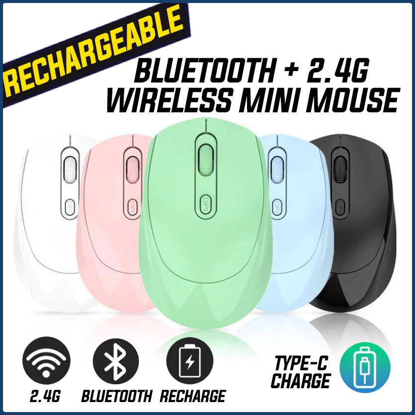 🔥ready stock🔥Wireless Mouse Bluetooth 2.4Ghz Receiver Optical ...