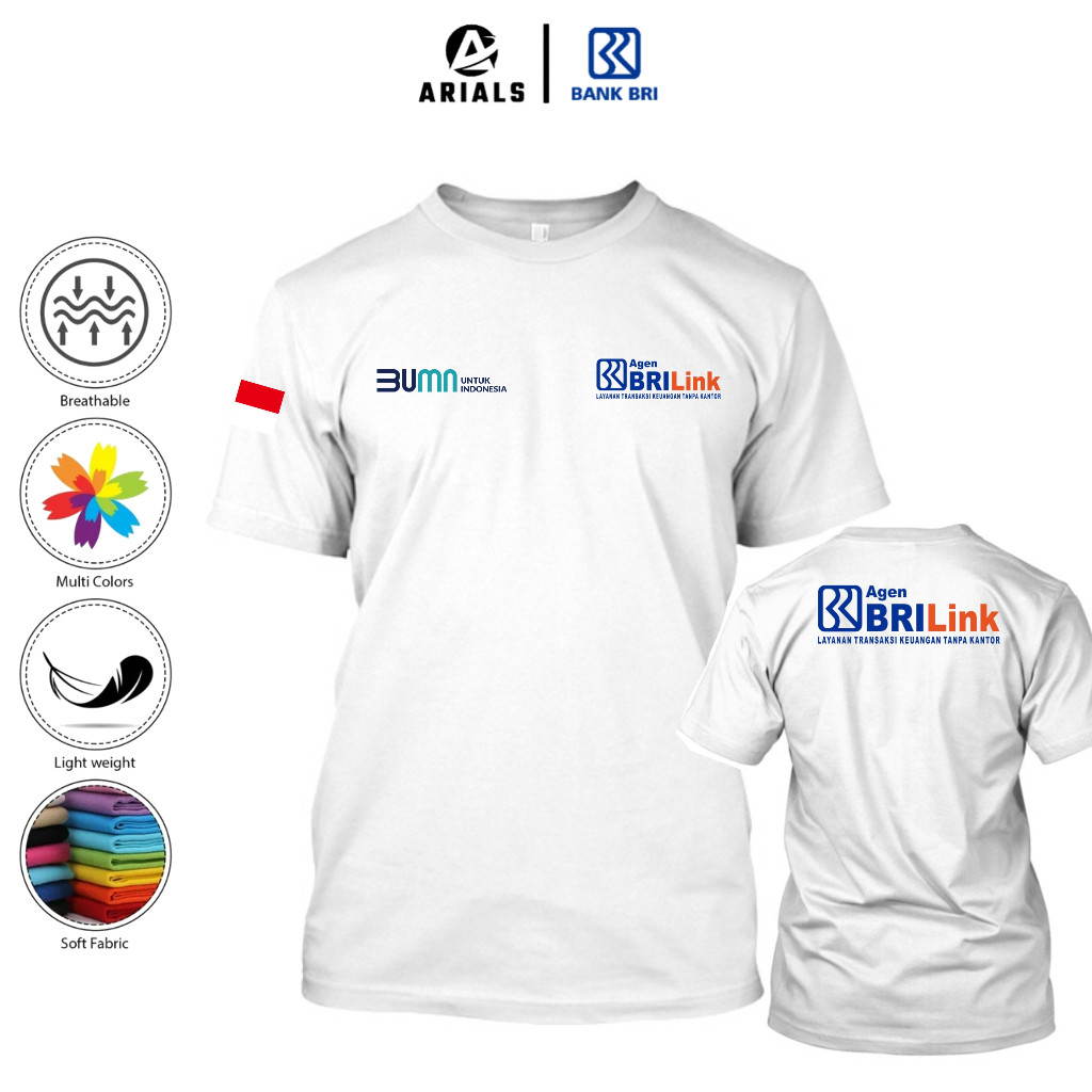 Ah OFC BANK BRI T-Shirts BRI Agent BRI LINK BUMN for Indonesia | Shopee ...