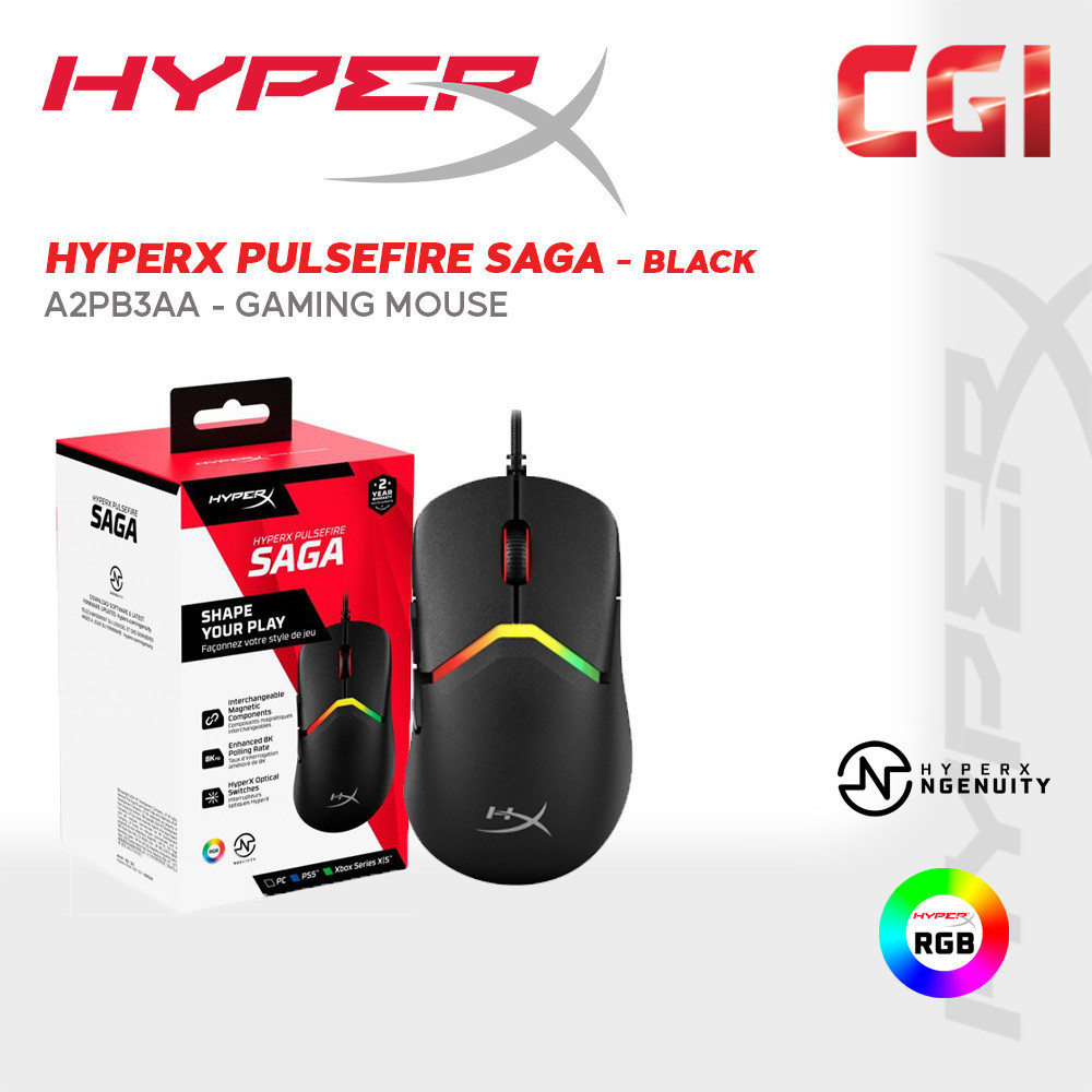 HyperX Pulsefire Saga 26000 DPI Lightweight Wired Gaming Mouse ...