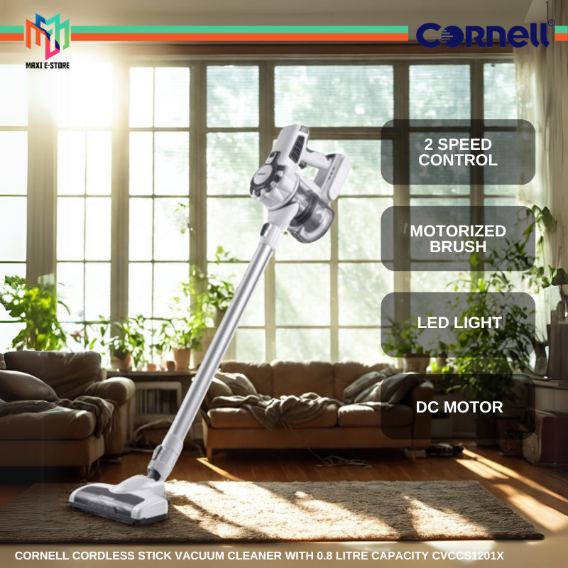 Cornell CVC-CS1201X Cordless Stick Vacuum Cleaner With 0.8 Litre ...