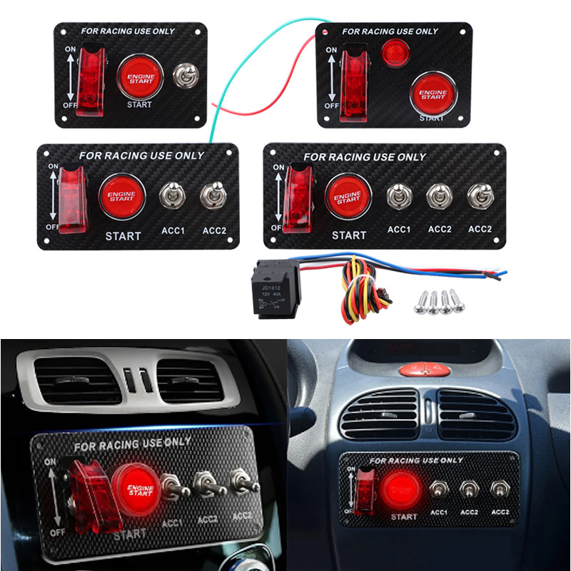 DaierTek 12V Racing Car Ignition Switch Panel Engine Start Stop ...
