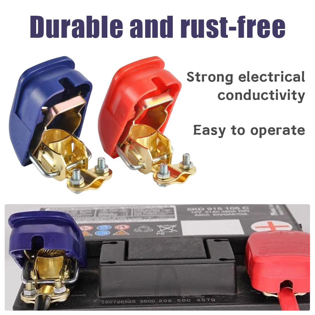 1 PAIR Heavy Duty Car Battery Terminal Copper Quick Release Battery ...
