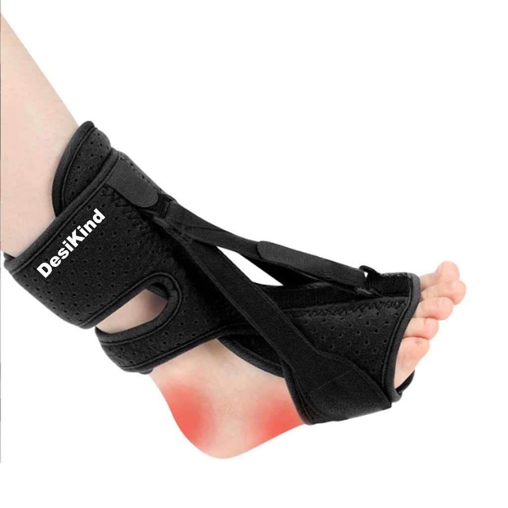 Plantar Fasciitis Night Splint, 3 Adjustable Straps for Plantar ...