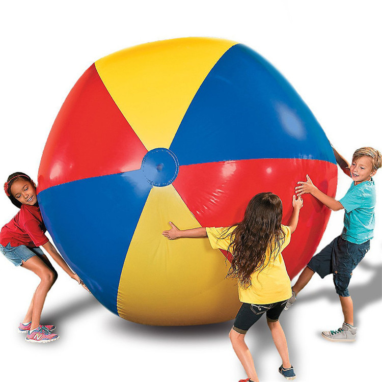 Giant Rainbow Inflatable PVC Beach Ball Colorful Swimming Pool ...