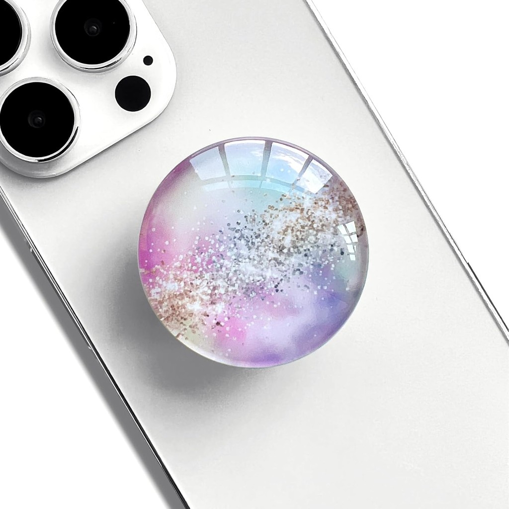 Clear Crystal Glitter Collapsible Expandiing Moblile Phone Grip Stand ...