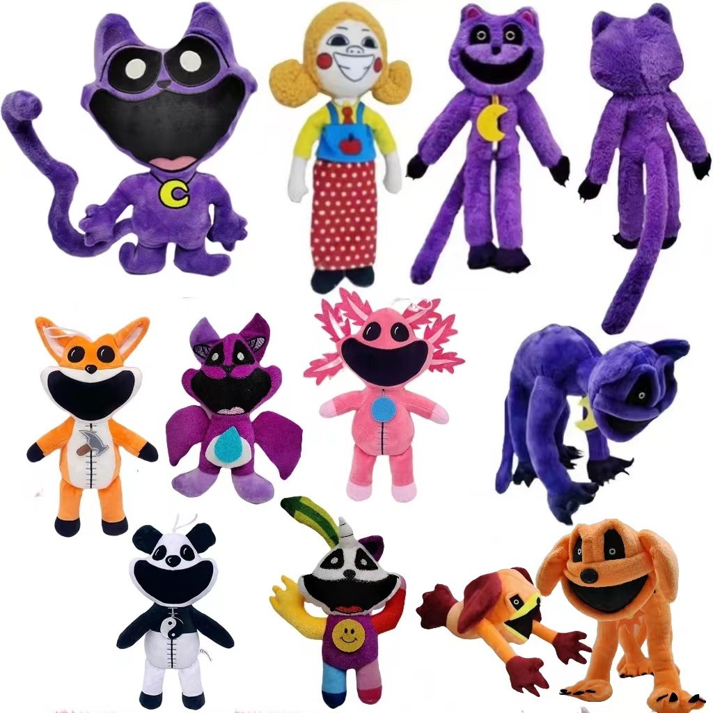 Smiling critters Horror Purple Cat Monster smiling Animal Big Mouth ...