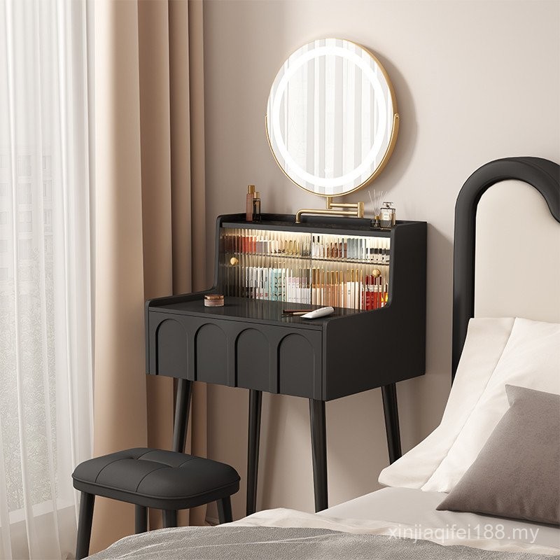 Cream Style Solid Wood Dressing Table Small Apartment Bedroom Simple ...