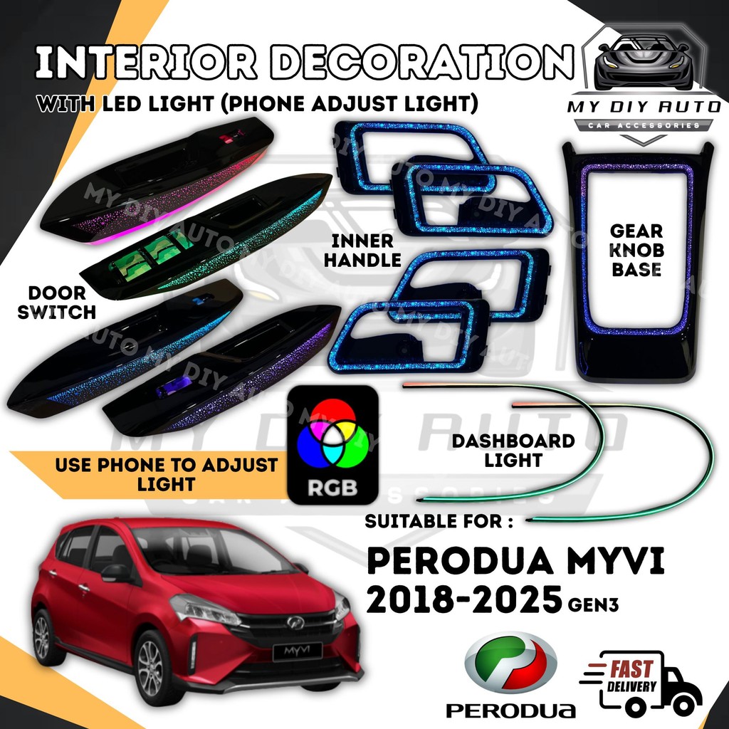 PERODUA MYVI 2018-2025 MYVI Lagi Best New Interior Decoration LED Light ...