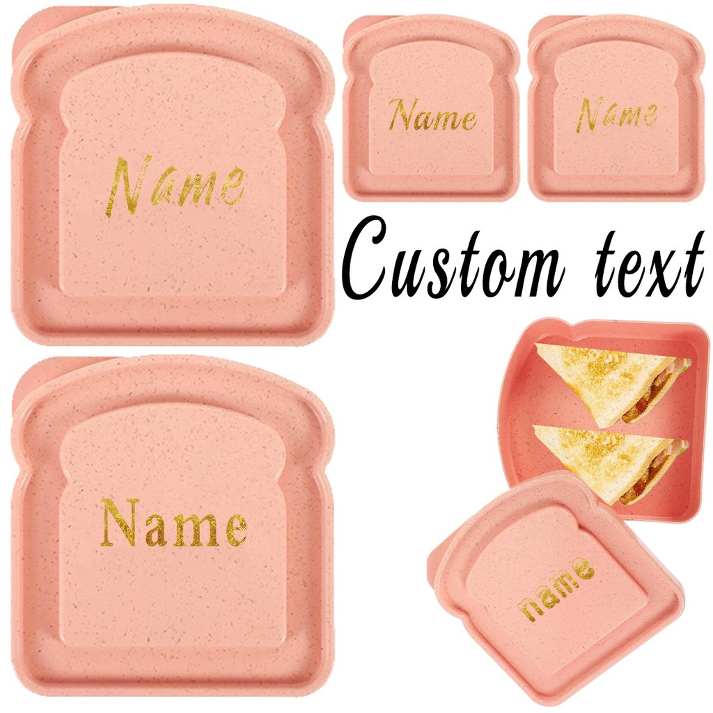 Custom text💥 Toast Shape Sandwich Box Bread Storage Sandwich Organizer ...