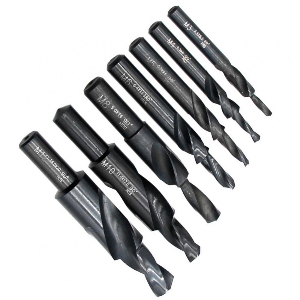 【SEMLL】Black HSS Counterbore Spiral Step Drill Bit for Metal Drilling ...