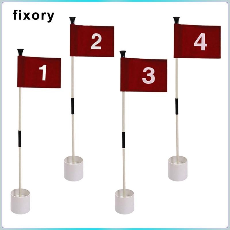 fixory Golf Flag Hole Cup Set Practice Putting Golf Flag Stick Portable ...