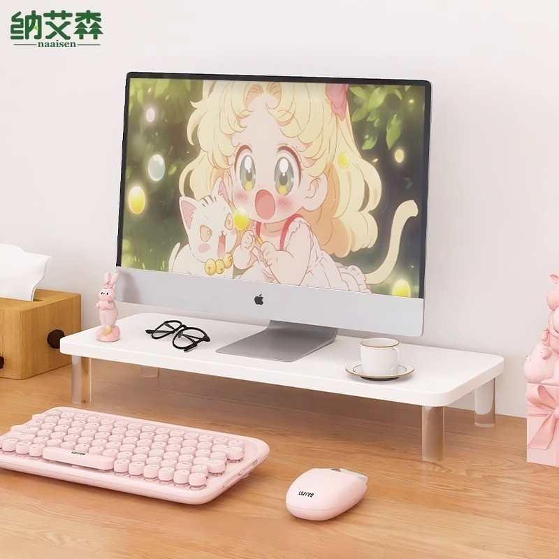 Acrylic Computer Elevated Rack Desktop Monitor Stand White Computer ...