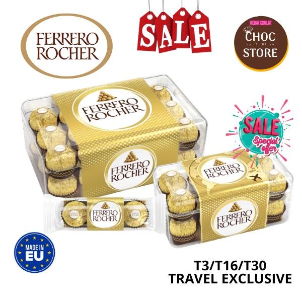Ferrero Rocher Chocolate T30 375g / T16 200g / T3 37.5g Coklat Ferrero ...