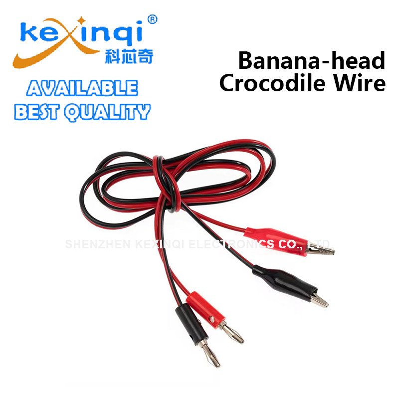 (1pcs)1M Alligator Cilp to Banana-Plug Test Cable Lead Connector Dual ...