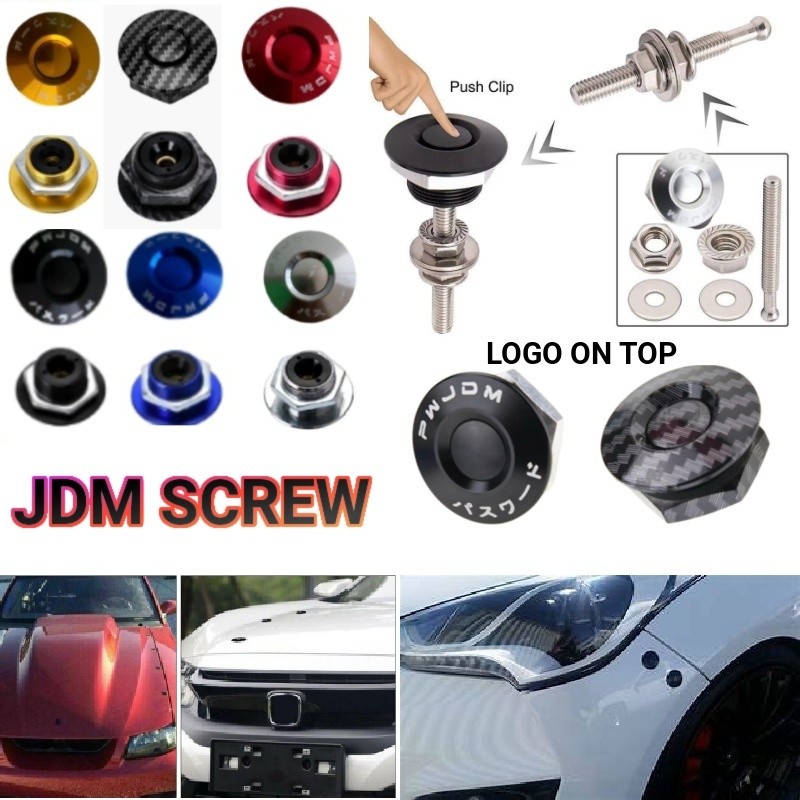 Aluminum Clip Car Quick Release Latch Push Button Hood Pin Front Bumper ...