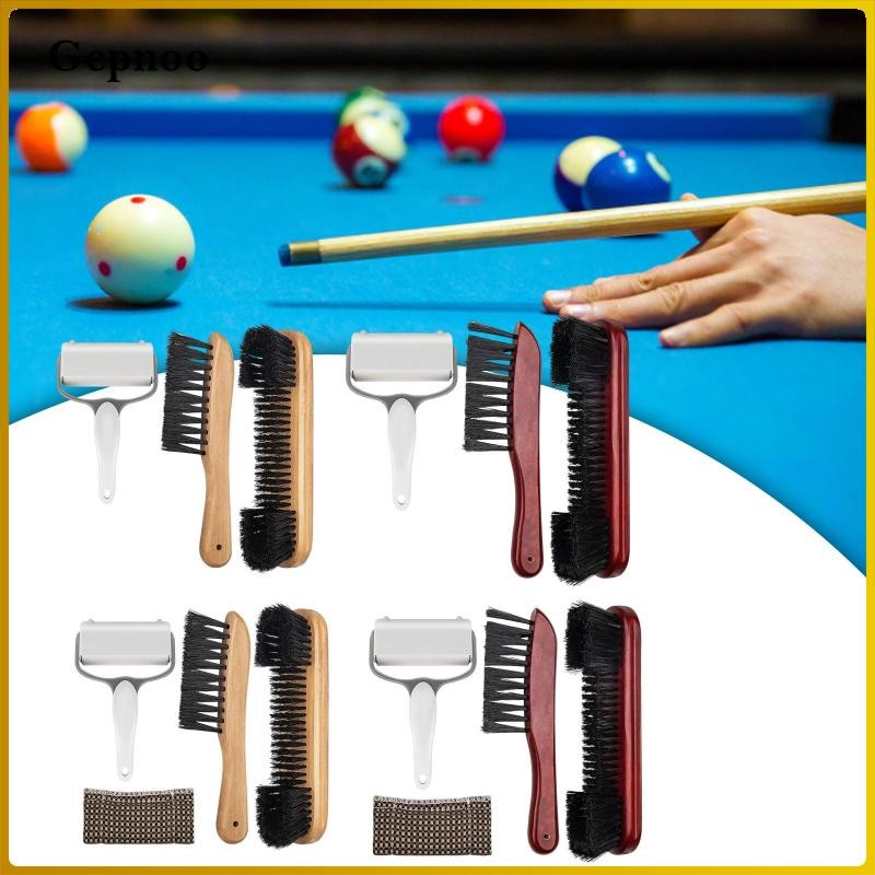 Gepnoo Wooden Billiards Pool Table Brush Rail Brush Set Wood Handle ...