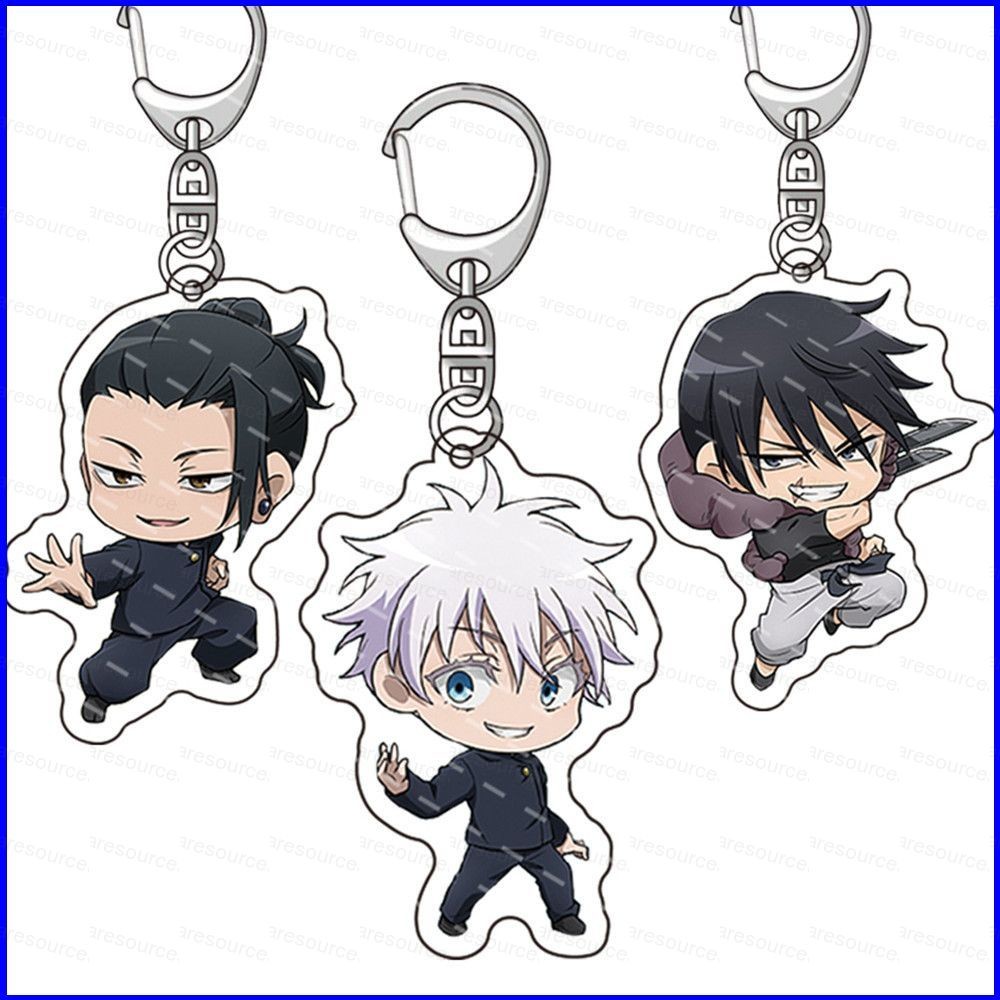 SQ3 Jujutsu Kaisen Keychain Anime Keyring Acrylic Cute Gojo Satoru ...