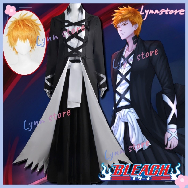 ICHIGO KUROSAKI Cosplay Costume Black Kimono Uniforms Outfits Anime ...
