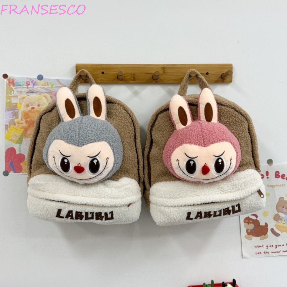 FRANCESCO Labubu Backpack, Wool Large Capacity Labubu Plush Bag, Funny ...