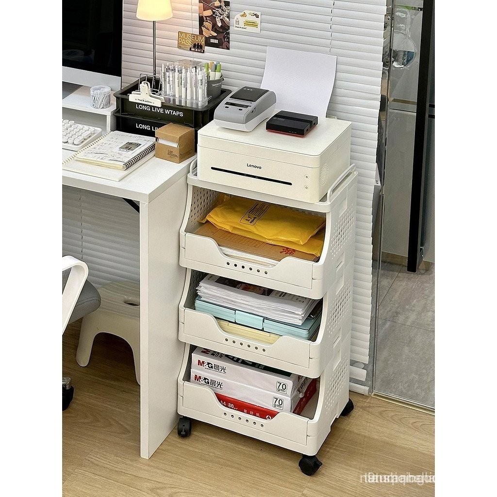 Printer Storage Rack Under Desk Trolley Movable Floor Office ...