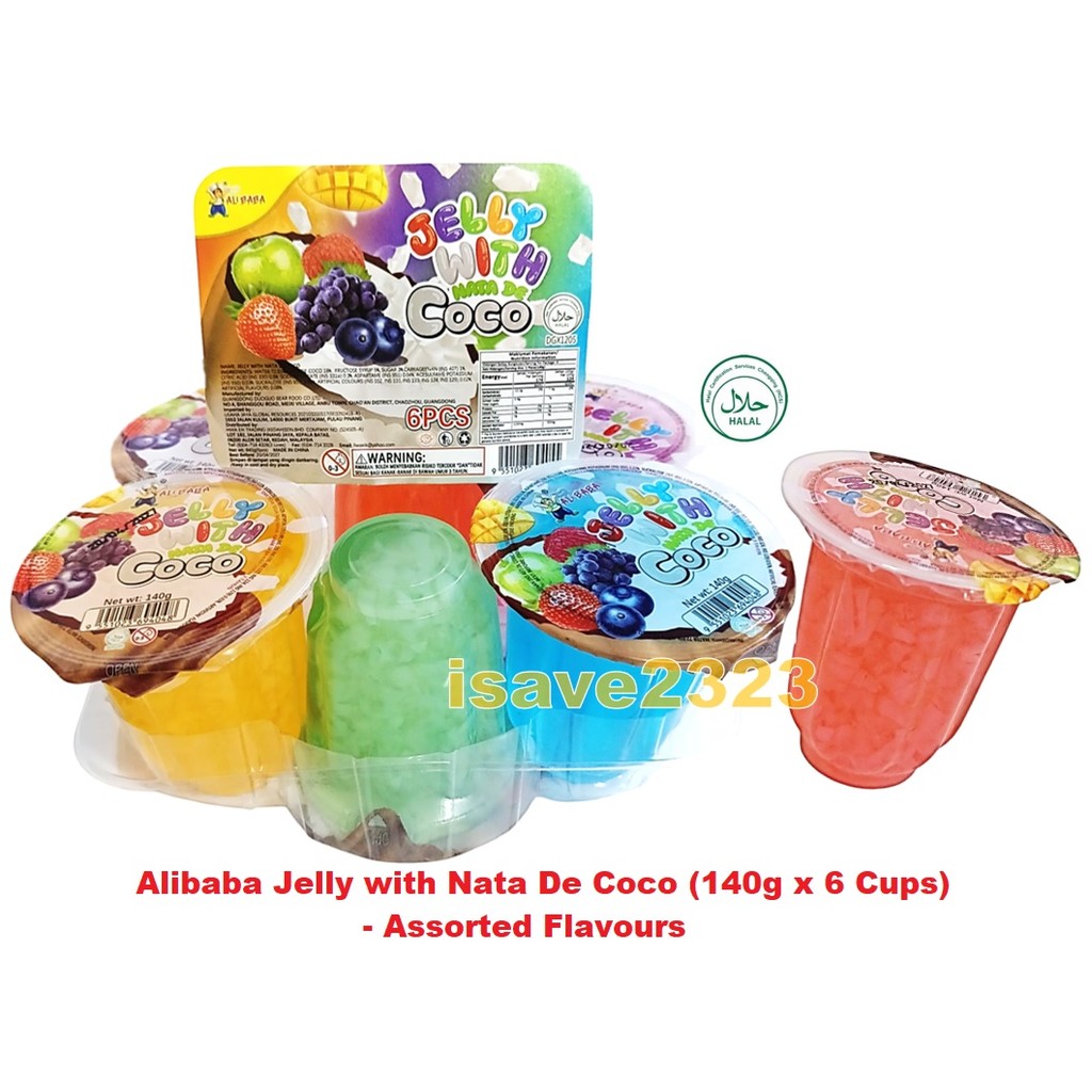 [HALAL] Alibaba Jelly with Nata De Coco (140g x 6 Cups) - Assorted ...