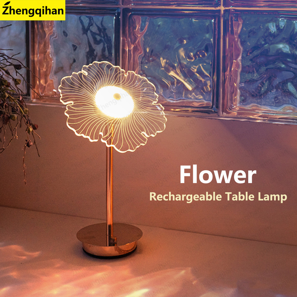 USB Rechargeable LED Table Lamps 3 Color Touch Dimming Night Light ...