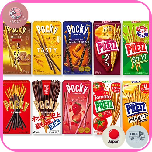 Glico Pocky Pretz Assortment 10 Types PSJ Variety Box 6 Types of Pocky ...