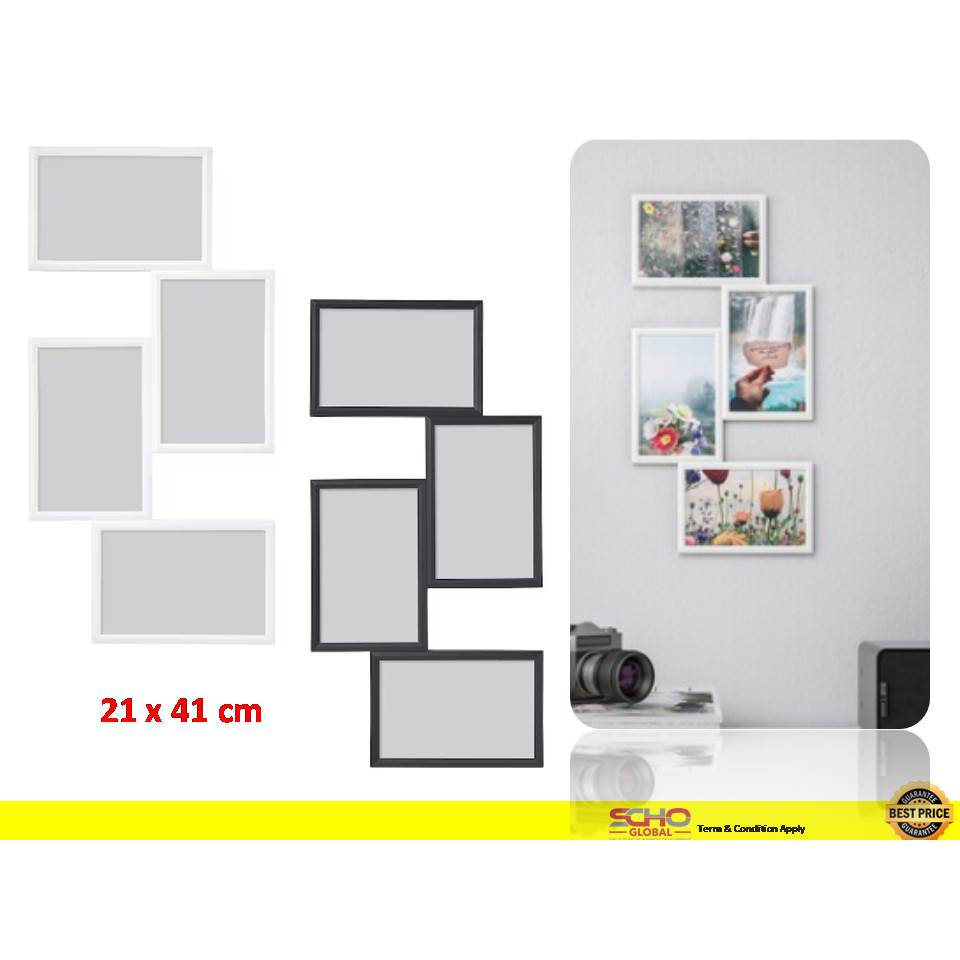 IKEA-YLLEVAD Collage frame for 4 photos, 21x41 cm | Shopee Malaysia