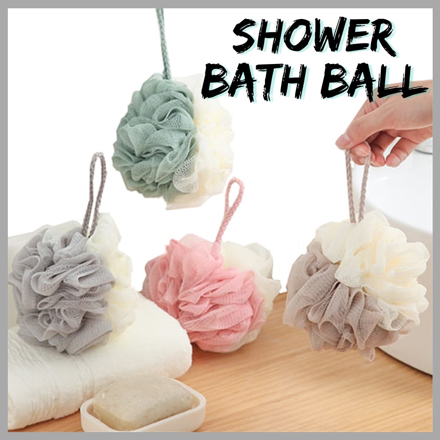 Shower Bath Balls Rich Bubbles Body Flower Bath Sponge Brush Body Pouf ...