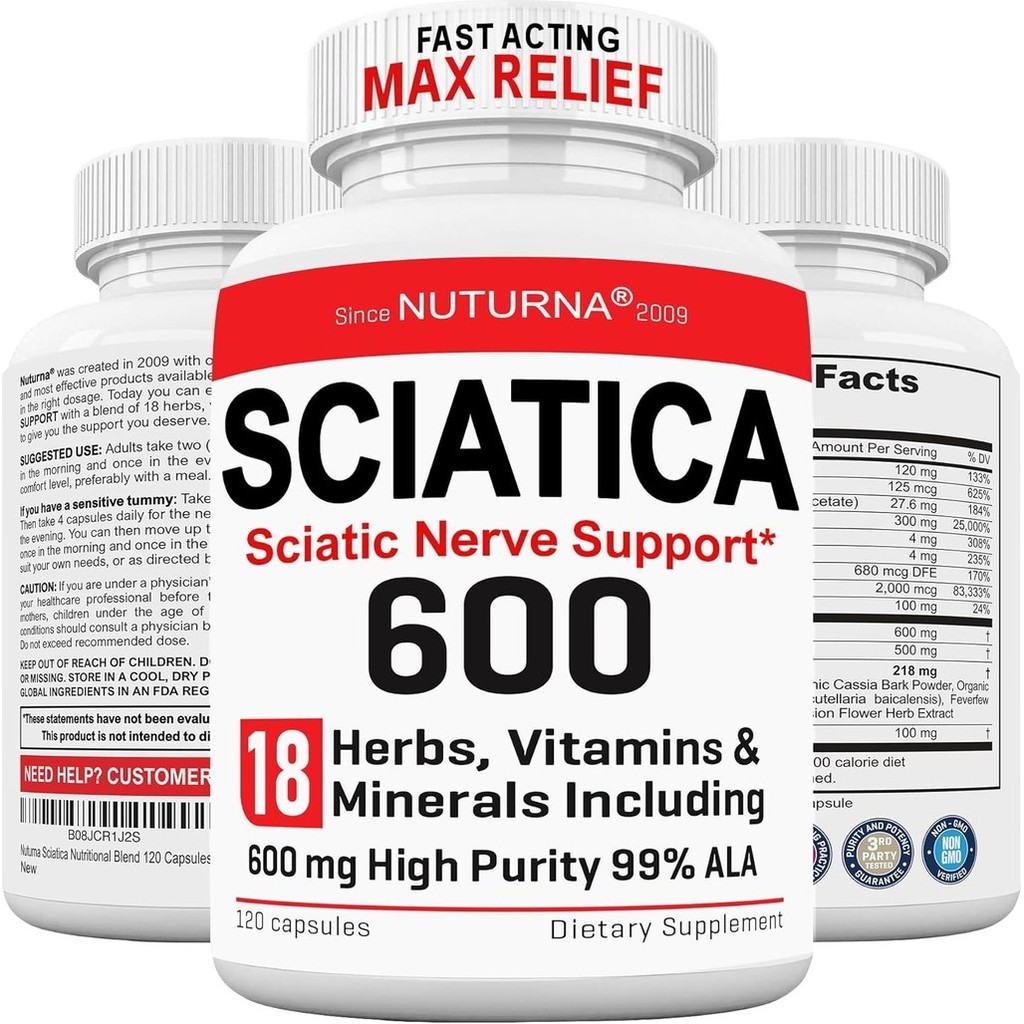 Sciatica Nerve Relief Supplement with 600 mg Alpha Lipoic Acid ...