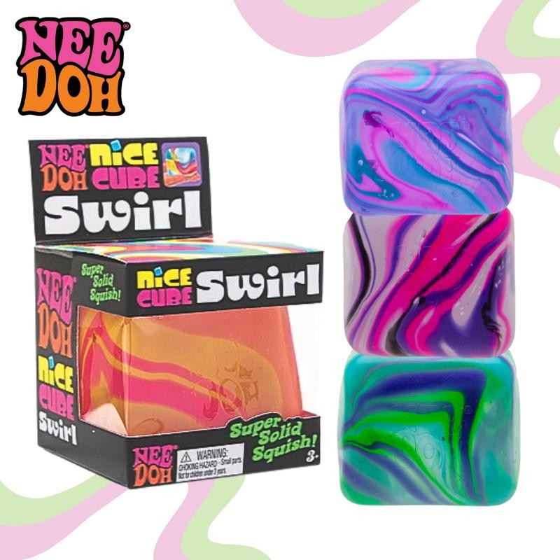 NEW NeeDoh Swirl Nice Cube - Multi Sensory Squish Stress and Fidget Toy ...