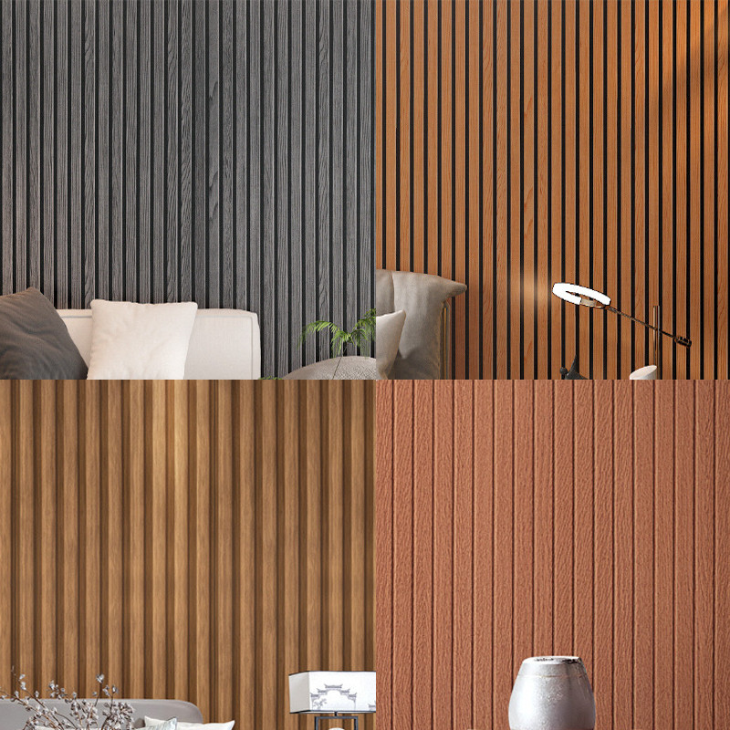 3m/5m/10m Faux Fluted Wood Grain Wallpaper Self-Adhesive Peel & Stick ...