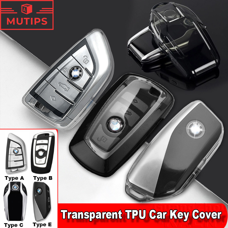 BMW Transparent TPU Car Key Case Cover Remote Keychain Shell Protector ...