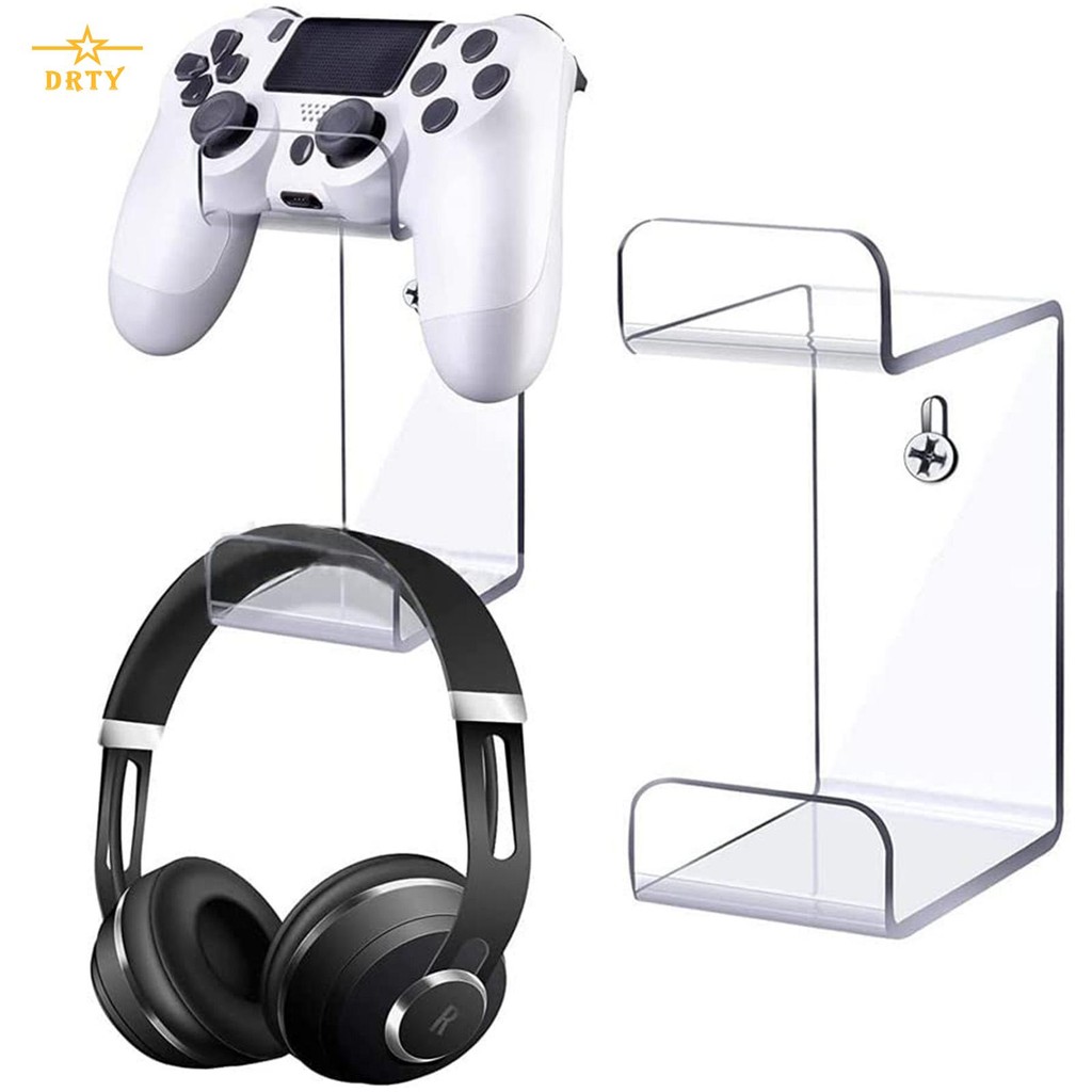 Wall-mounted Game Controller Stand Space-saving Headphone Hanger Holder ...