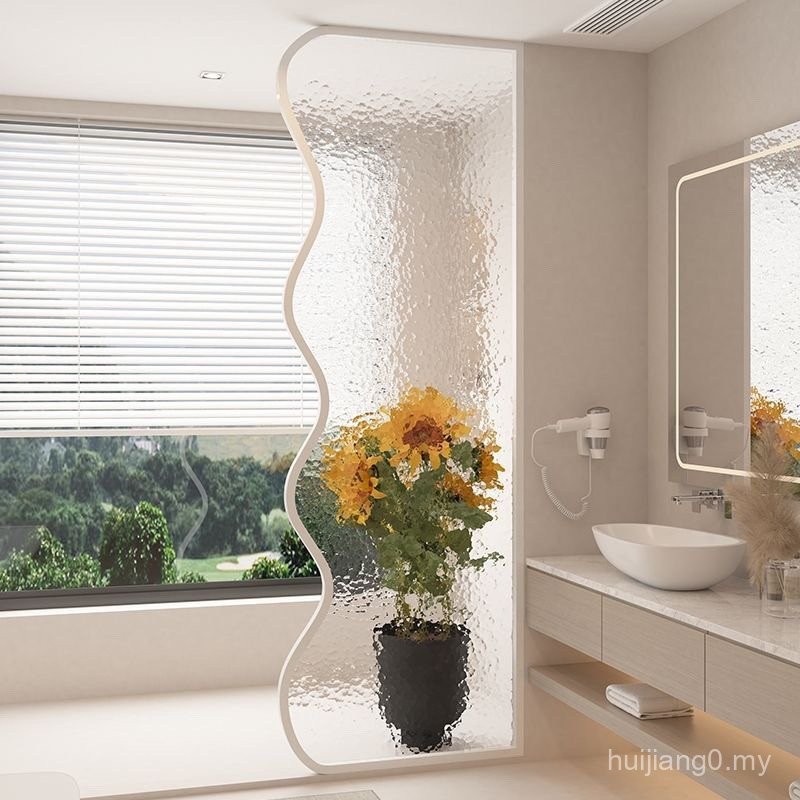 SG Long Rainbow Glass Partition Bathroom Toilet Ultra-Narrow Frame ...