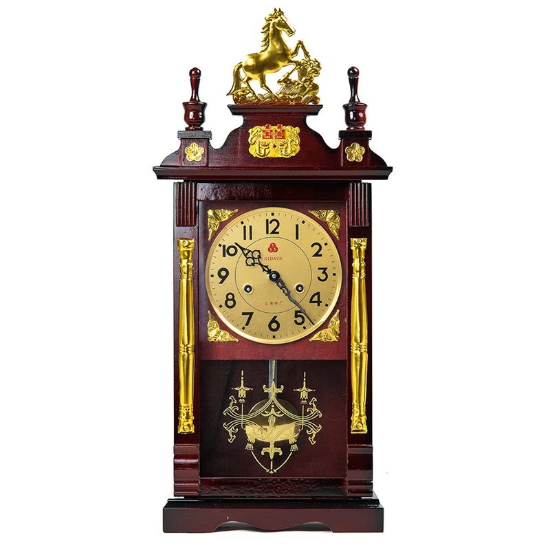 Mechanical Desk Clock Old-fashioned Winding Chain Clockwork Pure Copper ...