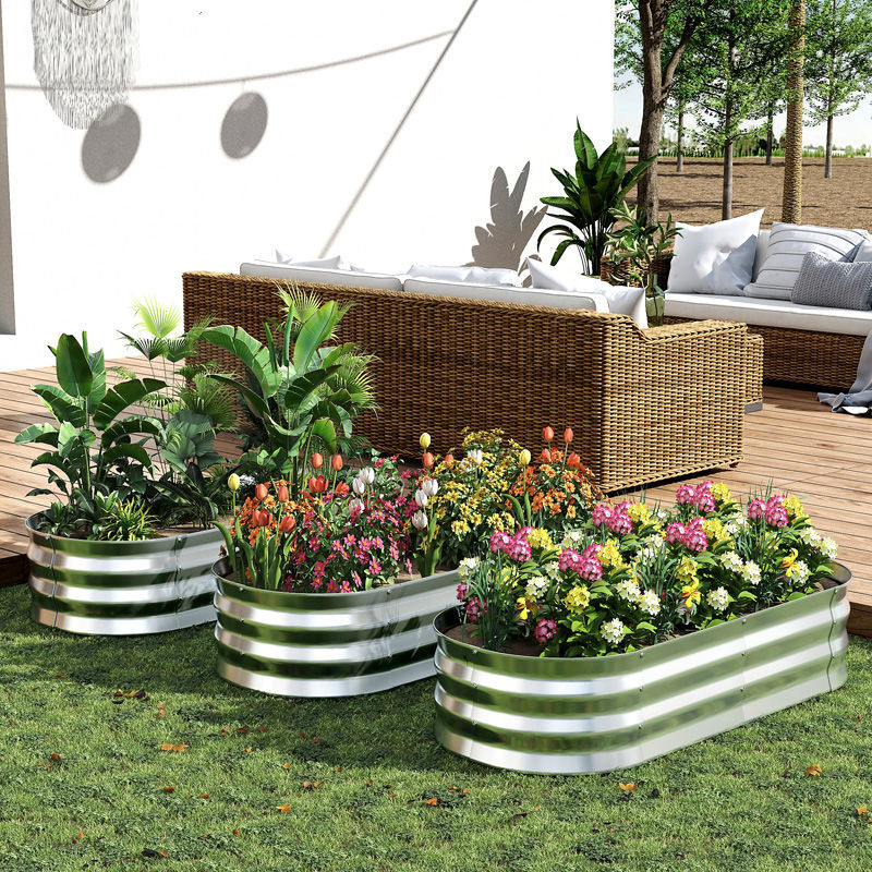 Metal Planting Box Roof Durable Outdoor Combination Garden Iron Garden ...
