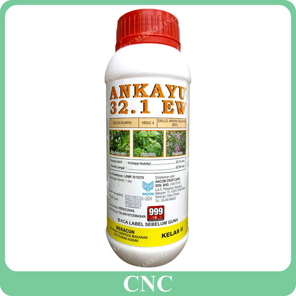 1L Ankayu 32.1 EW Ancom Triclopyr Butotyl 32.1% Racun Rumpai Rumput ...