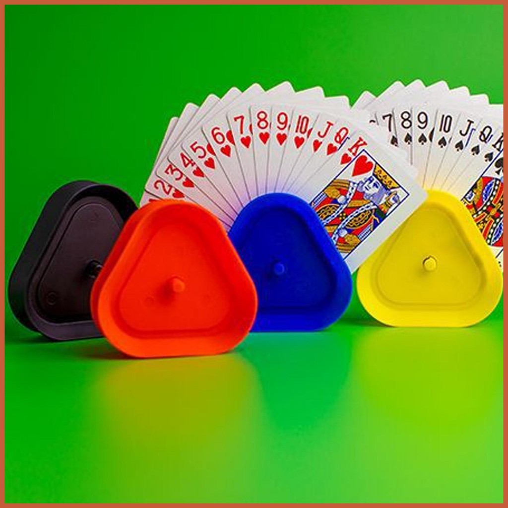 Triangle Playing Card Holder 4 Pieces Poker Game Card Holder Compact ...